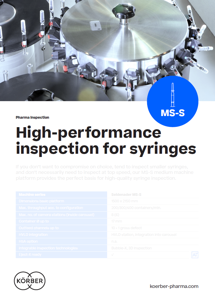 Körber MS-S | Prime Pharmaceutical Inspection Machines