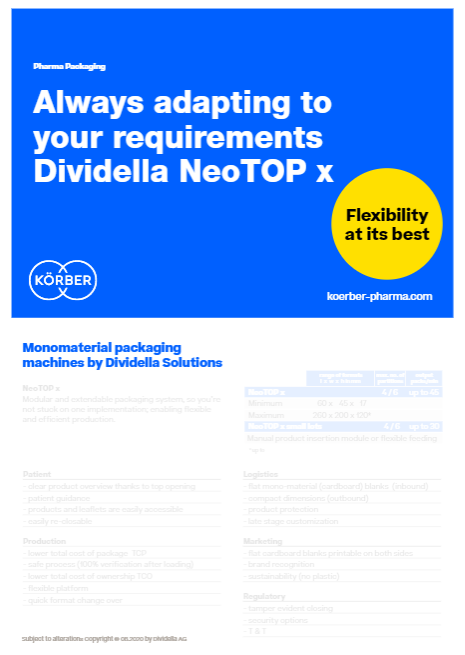 NeoTOP x | Flexible Pharmaceutical Packaging Machines