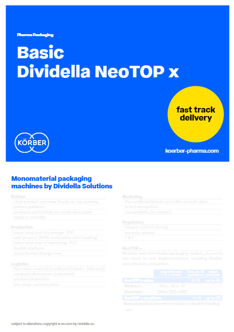 NeoTOP x value | Fast Track Pharmaceutical Packaging Machines