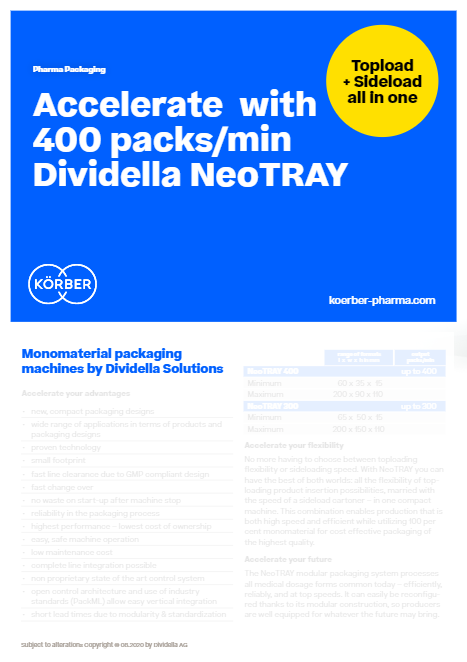 NeoTRAY | Monomaterial Packaging Machines