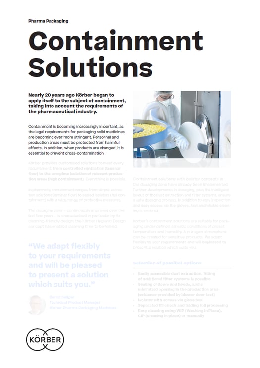 Körber Pharma Packaging Machines | Containment Solutions
