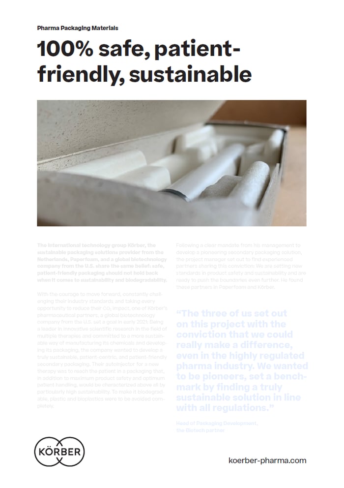 Körber | Grass Paper Sustainable Pharmaceutical Packaging