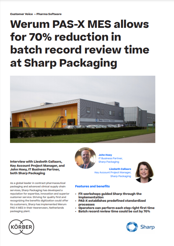 Körber Pharma | Software | Case Study Sharp Packaging