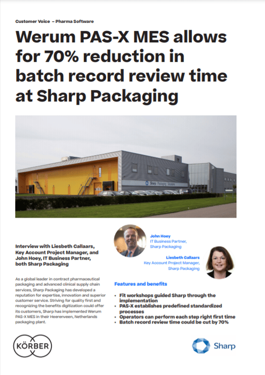 Körber Pharma | Software | Case Study Sharp Packaging