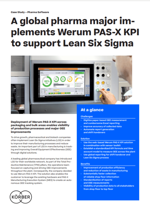 Körber Pharma | Software | Case Study PAS-X KPI