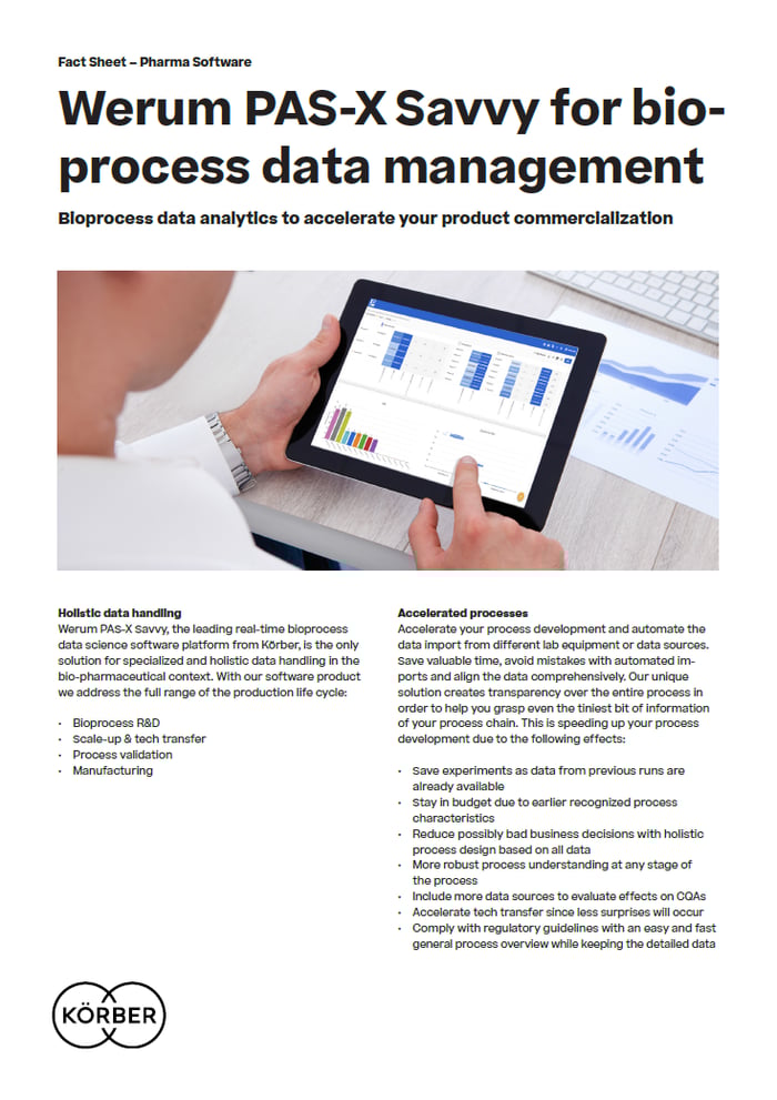 Körber Pharma | Software | PAS-X Savvy General