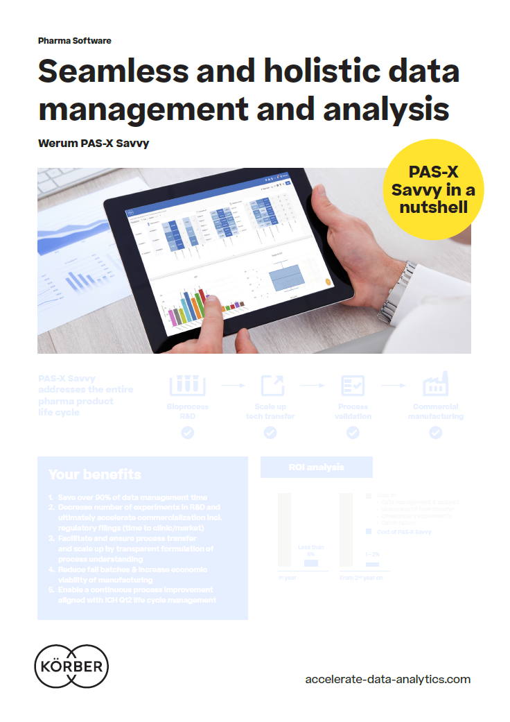 Körber Pharma | Software | PAS-X Savvy in a nutshell