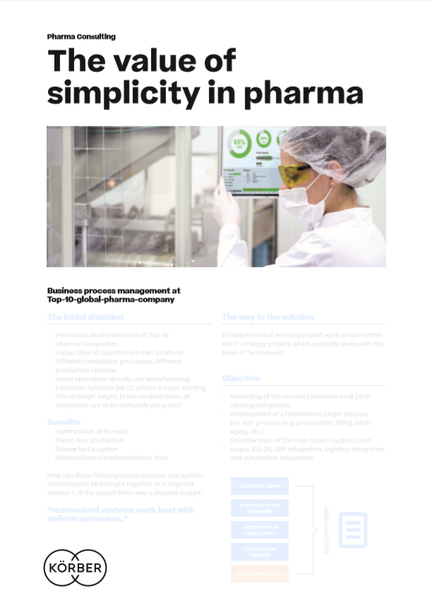 Körber Consulting | Pharma Business Process Management Simplicity
