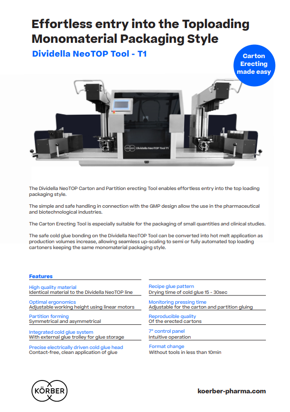NeoTOP Tool T1 | Monomaterial Packaging Machines