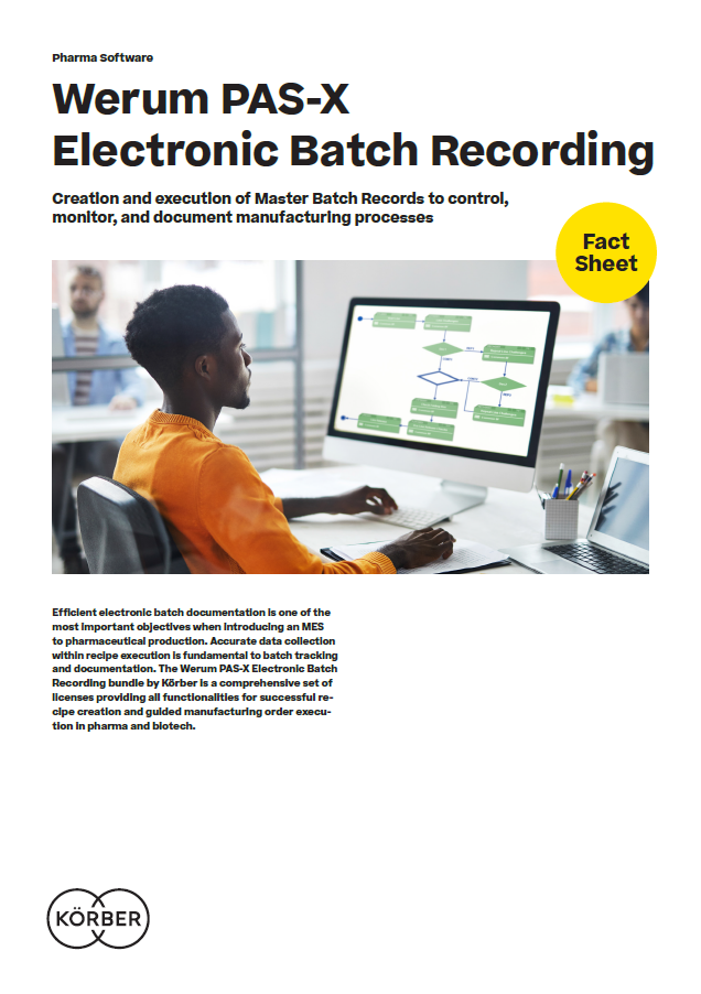 Körber Pharma | Software | PAS-X Electronic Batch Recording