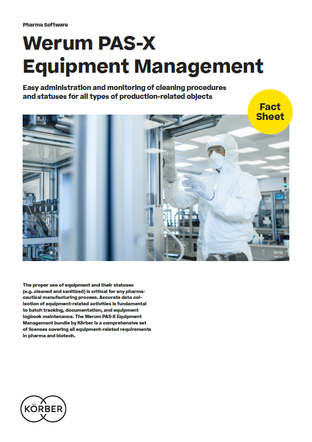 Körber Pharma | Software | PAS-X Equipment Management