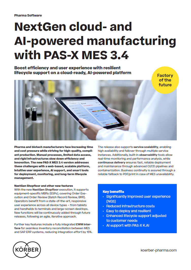 Körber Pharma | Software | MES 3.4