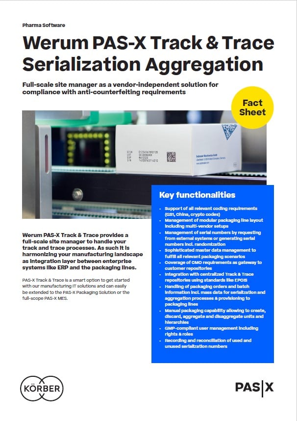 Körber Pharma | Software | PAS-X Track & Trace